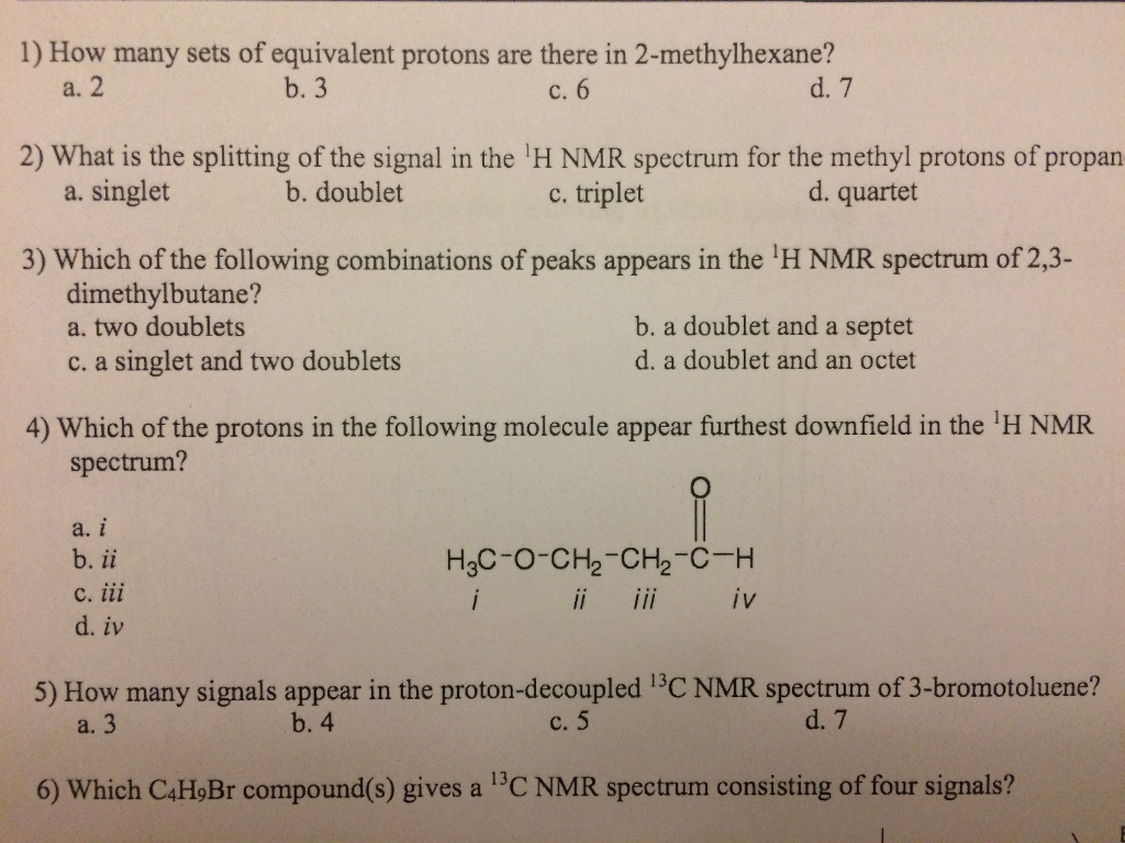 Solved How many sets of equivalent protons are there in | Chegg.com