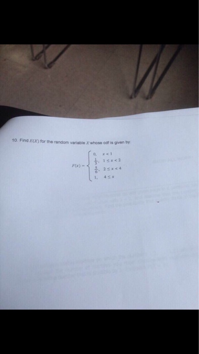 Solved Find Ex For The Random Variable X Whose Cdf Is 9013