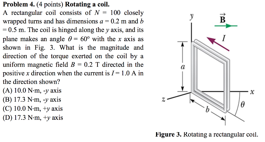 Solved Problem 4. (4 points) Rotating a coil. A rectangular | Chegg.com