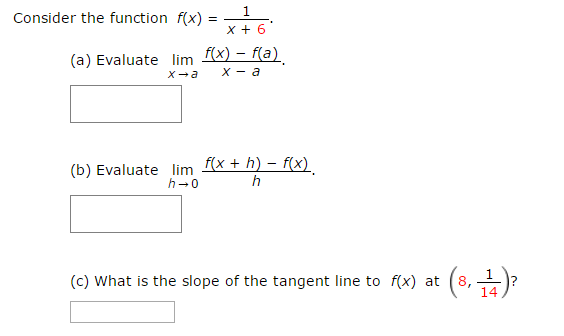Solved Consider the function fX) X 6 (a) Evaluate lim -fa) | Chegg.com