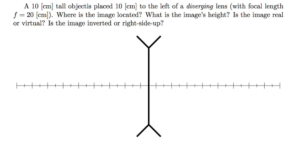 Solved A 10 [cm] tall objectis placed 10 [cm] to the left of | Chegg.com