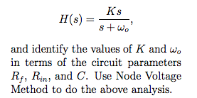 Solved Transfer Function of a First-order HPF Op-Amp Circuit | Chegg.com