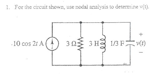 Solved 1. For the circuit shown, use nodal analysis to | Chegg.com