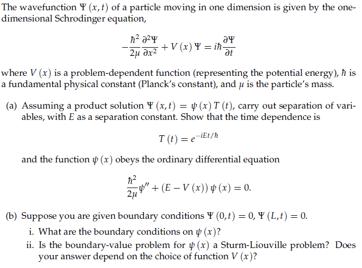 The Wavefunction Psix T Of A Particle Moving In 
