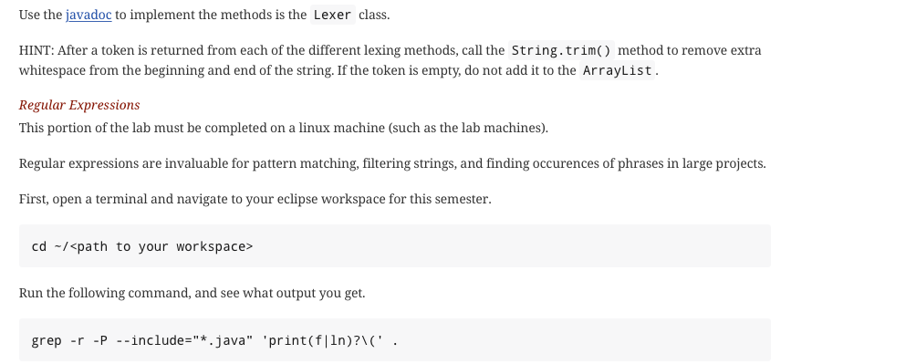 Expression Lexing and Regulare Expressions Objectives | Chegg.com