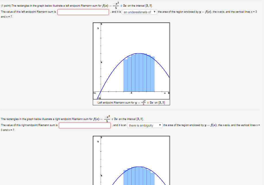 Solved (1 point) The rectangles in the graph below | Chegg.com