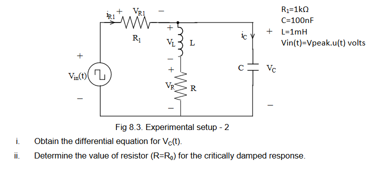 Solved c)Draw a parallel RLC circuit (R, L and C are | Chegg.com