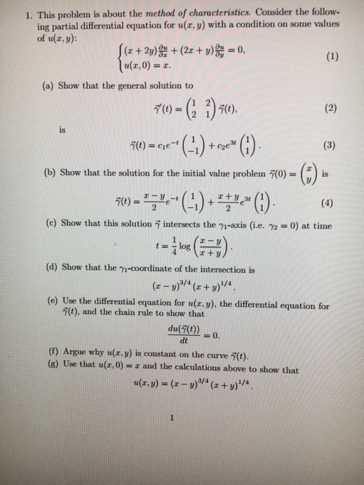 Solved This problem is about the method of characteristics. | Chegg.com
