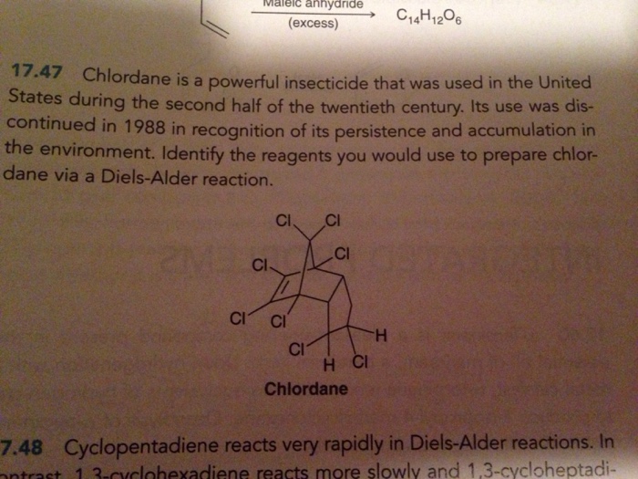 Solved Chlordane is a powerful insecticide that was used in | Chegg.com