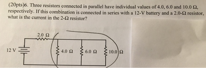 Solved Three resistors connected in parallel have individual | Chegg.com