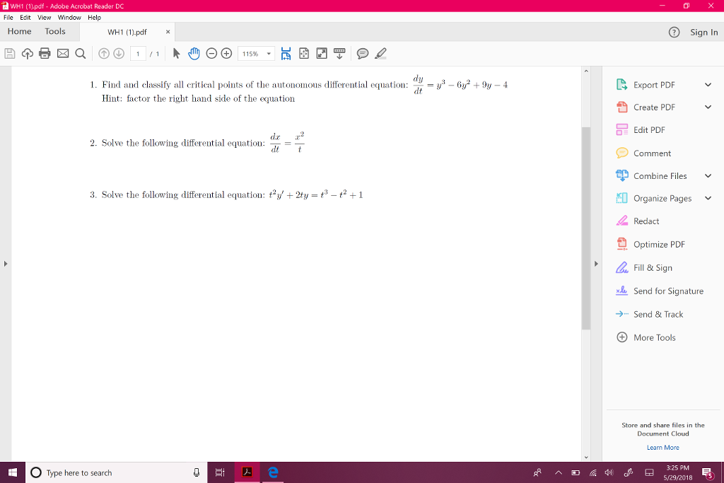 Solved WH1 (1).pdf - Adobe Acrobat Reader DC File Edit View | Chegg.com