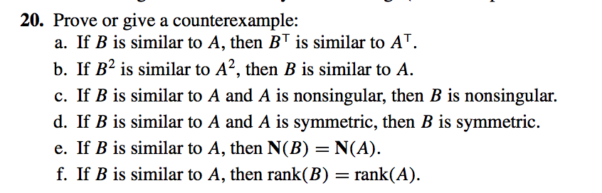 Solved Linear algebra help matrix similarity confusion? not | Chegg.com