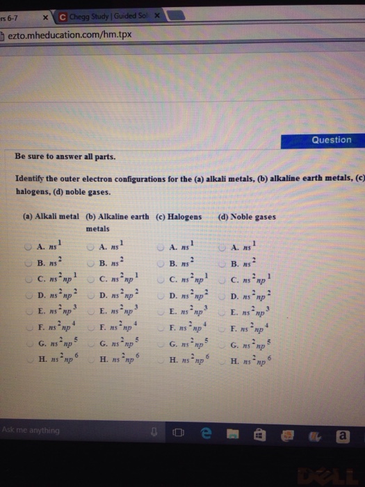 Solved Be sure to answer all parts. Identify the outer | Chegg.com