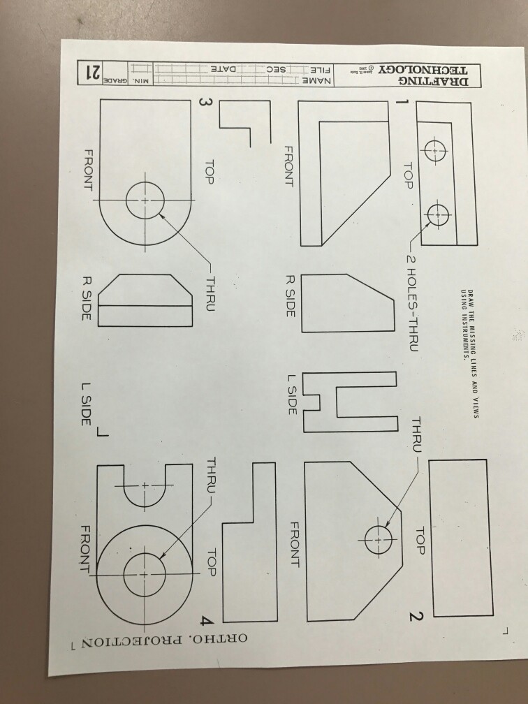 Solved TOP FRONT TOP FRONT DRAW THE MISSING LINES AND VIEWS | Chegg.com