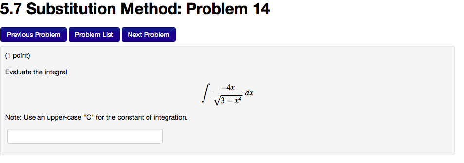 Solved 5.7 Substitution Method: Problem5 Previous Problem | Chegg.com