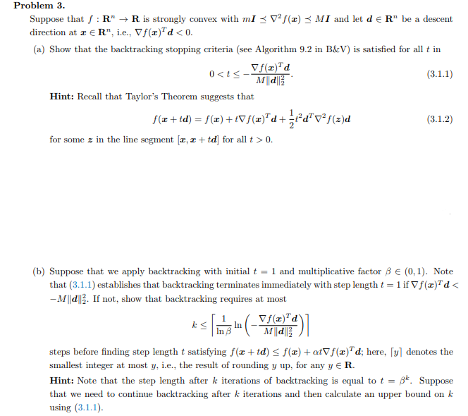 Problem 3 Suppose that f : Rn ? R is strongly convex | Chegg.com