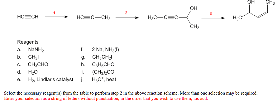 Solved Reagents Select the necessary reagent(s) from the | Chegg.com