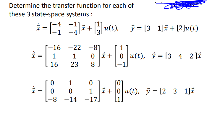 Solved Determine the transfer function for each of these 3 | Chegg.com