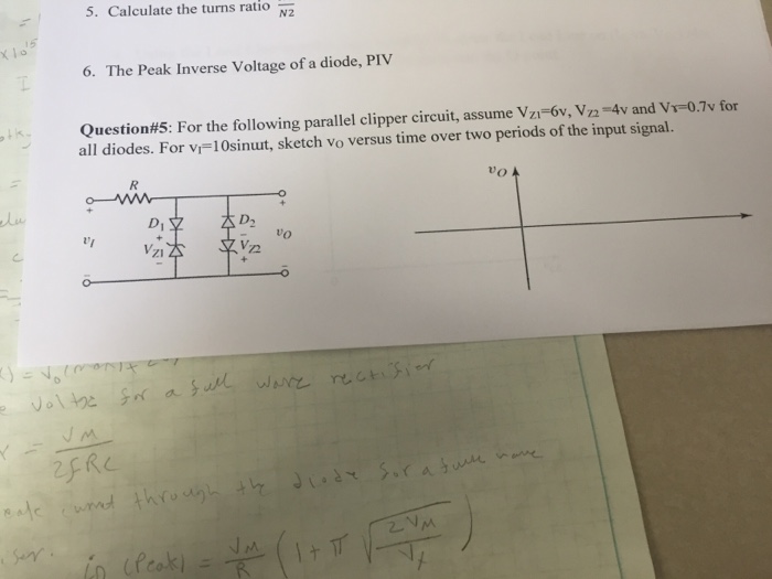 Solved The Peak inverse For the following parallel clipper | Chegg.com