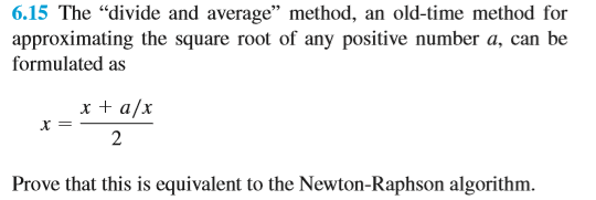 Solved 6.15 The "divide and average" method, an old-time | Chegg.com