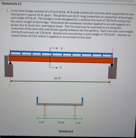 Solved 3.pdf Homework#3 1. A one-lane bridge consists of a | Chegg.com