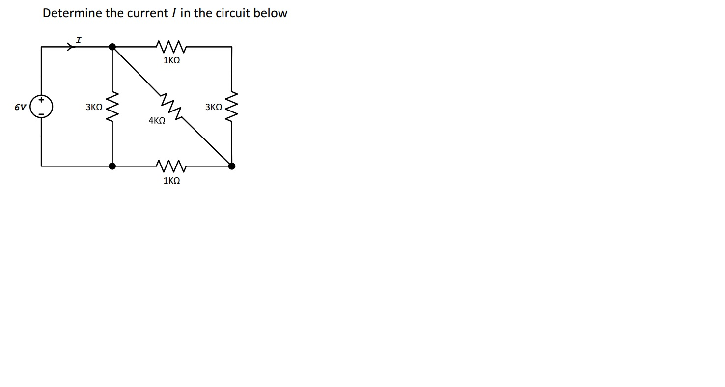 Solved Determine the current I in the circuit below | Chegg.com