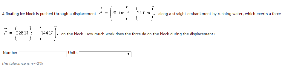 Solved A floating ice block is pushed through a displacement | Chegg.com
