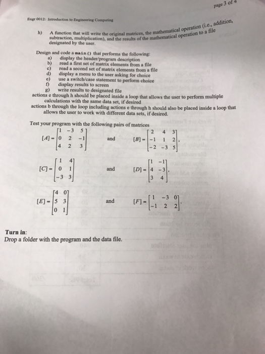 Solved Engr 0012 Introduction Engineering Computing 0265
