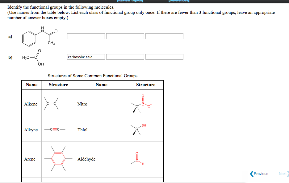 Solved Identify the functional groups in the following | Chegg.com