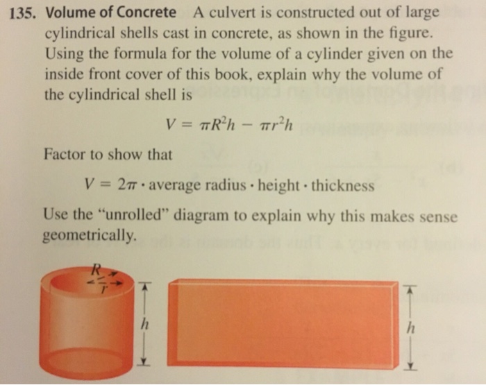 Solved Volume of Concrete A culvert is constructed out of | Chegg.com