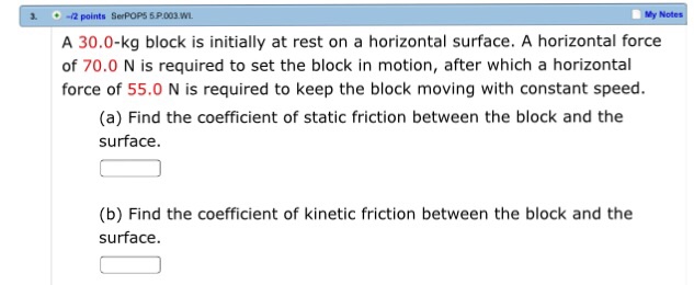 Solved A 30.0-kg block is initially at rest on a horizontal | Chegg.com