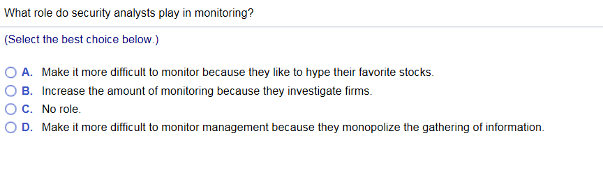 Solved What role do security analysts play in monitoring? | Chegg.com