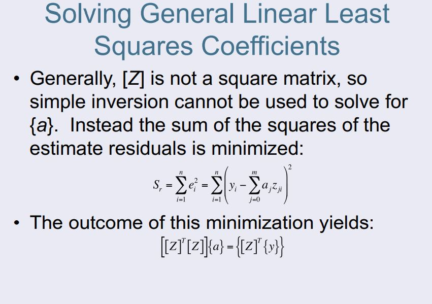Solved Solving General Linear Least Squares Coefficients | Chegg.com