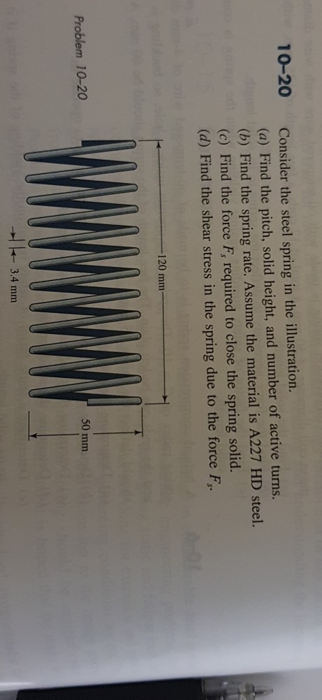 Solved Consider the steel spring in the illustration. (a) | Chegg.com