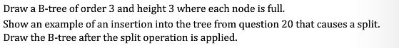 Solved Draw a B-tree of order 3 and height 3 where each node | Chegg.com