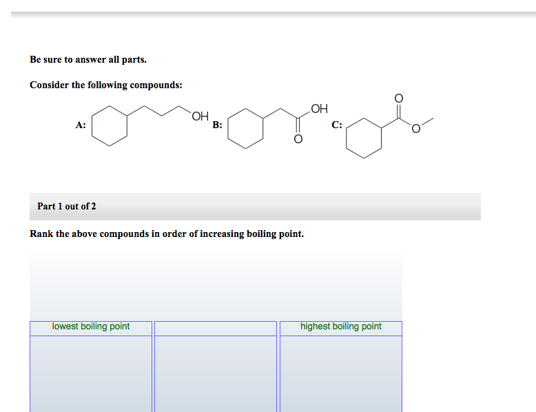 Solved Consider the following compounds: Rank the above | Chegg.com
