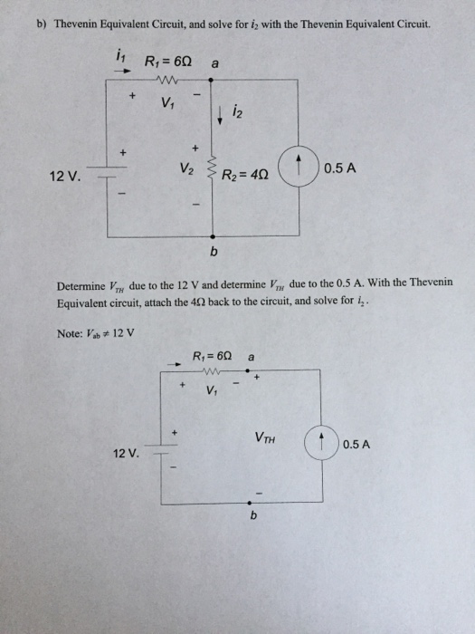 Solved Thevenin Equivalent Circuit, and solve for i_2 with | Chegg.com