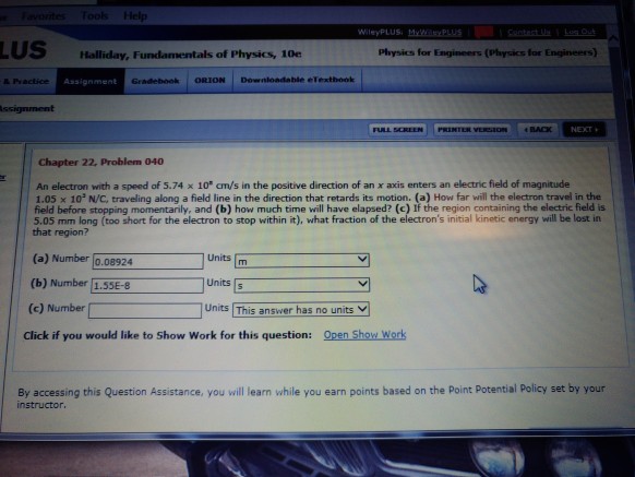 Solved WiteyPLUS My PLUS Halliday, Fundamentals of Physics, | Chegg.com Solved WiteyPLUS My PLUS Halliday, Fundamentals of Physics, | Chegg.com