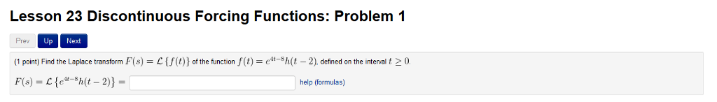Solved Lesson 23 Discontinuous Forcing Functions: Problem 1 | Chegg.com