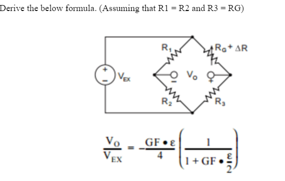 Solved Derive the below formula. (Assuming that R1 = R2 and | Chegg.com