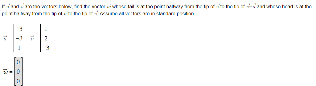 Solved If ?u and ?v are the vectors below, find the vector | Chegg.com
