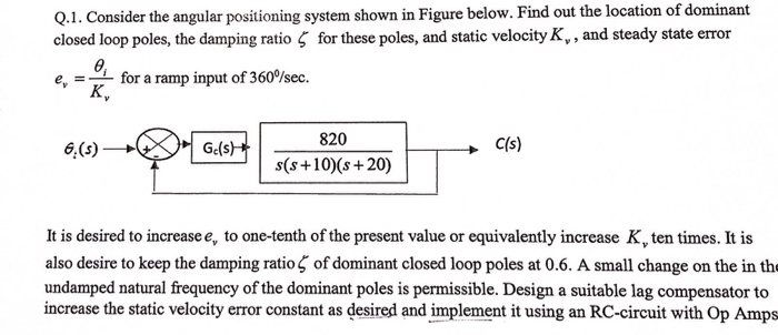Consider the angular positioning system shown in | Chegg.com
