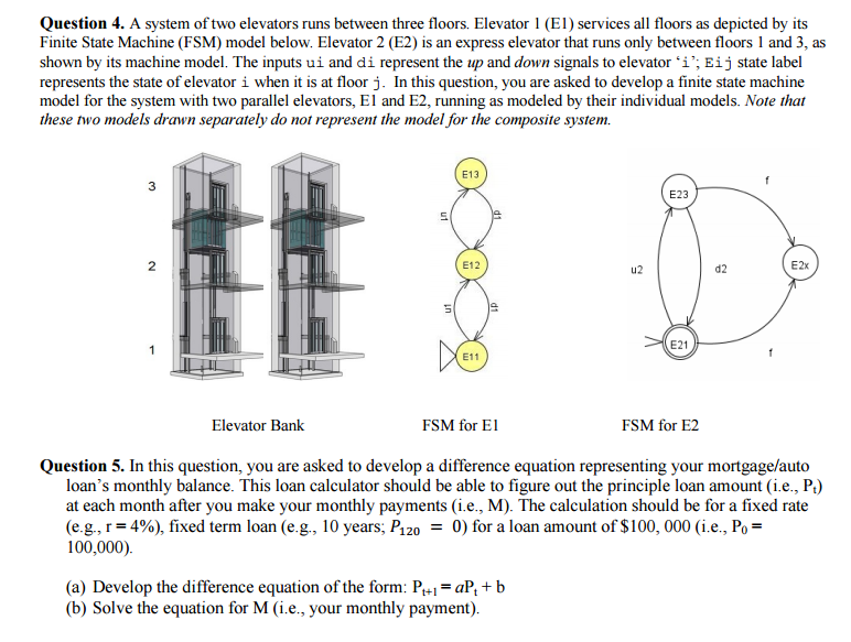 A system of two elevators runs between three floors. | Chegg.com