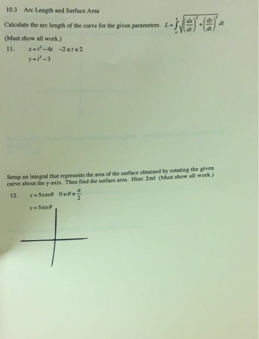 Solved Calculate the arc length of the curve for the given | Chegg.com