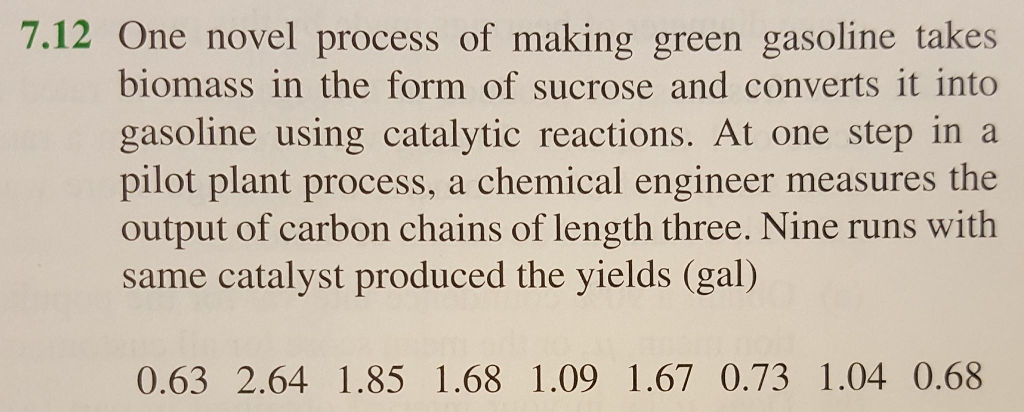 One novel process of making green gasoline takes | Chegg.com