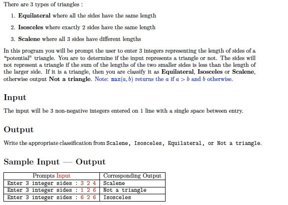 Solved There are 3 types of triangles: 1. Equilateral where | Chegg.com