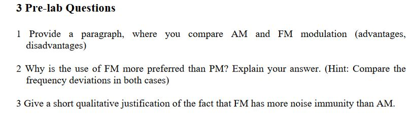 Solved 3 Pre-lab Questions 1 Provide a paragraph, where you | Chegg.com