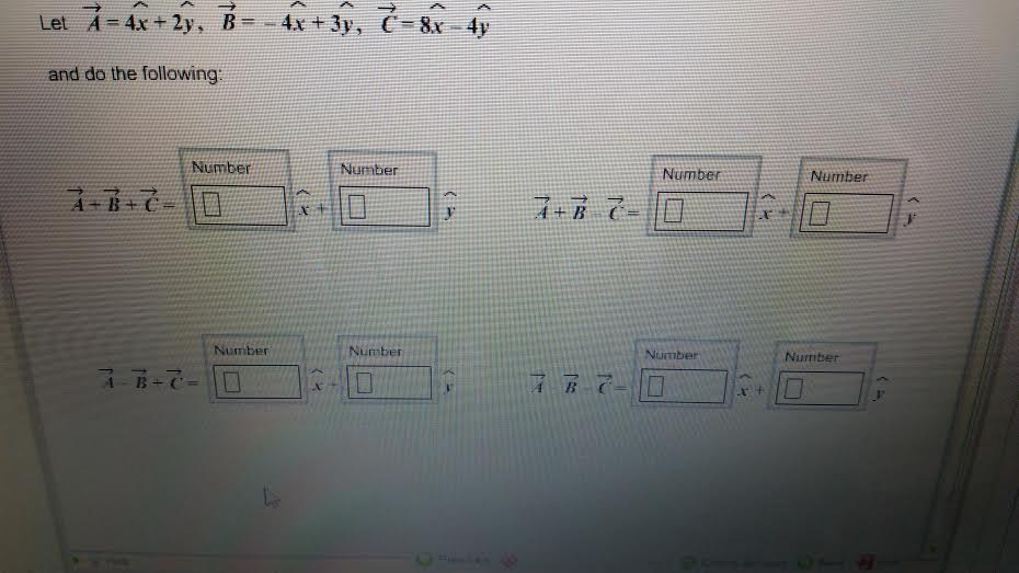 Solved Let A = 4x + 2y, B = -4x + 3y, C = 8x ? 4y and do the | Chegg.com