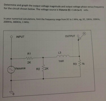 Solved Determine and graph the output voltage magnitude and | Chegg.com