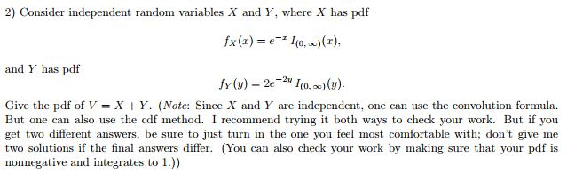 2) Consider independent random variables X and Y, | Chegg.com